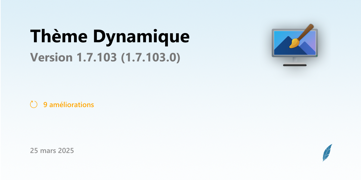 Thème Dynamique changelog - Pinnula Apps